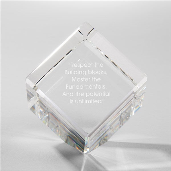 Personalized Crystal Cube Paperweight