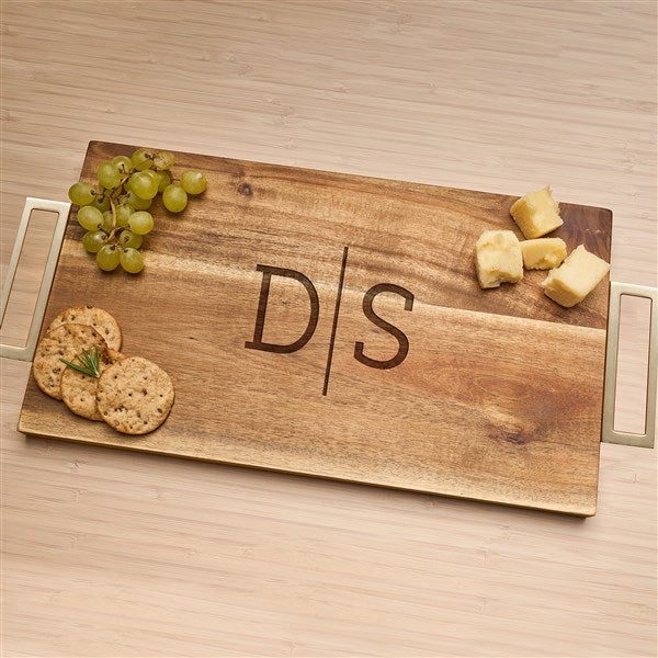 Personalized Acacia Wood Charcuterie Board - Rectangle - Monogram