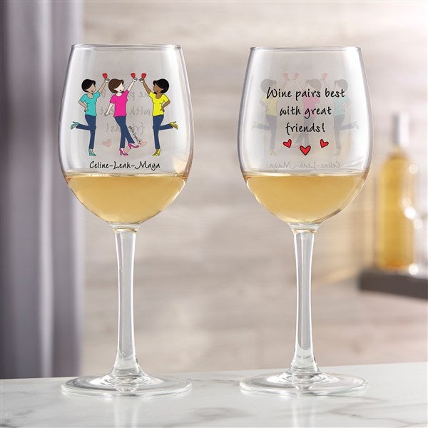 Cheers to Friendship philoSophie's Personalized White Wine Glass - 3 ...