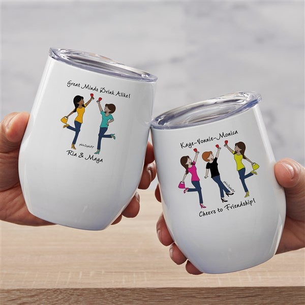 Cheers to Friendship philoSophie's Personalized Insulated Wine Cup - 3 ...