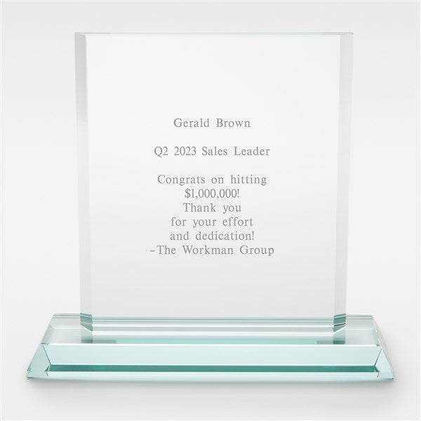 Engraved Jade Glass Team Award- Large
