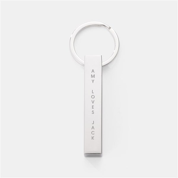 Engraved Romantic Vertical Bar Keychain