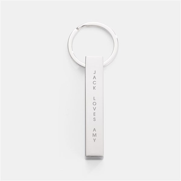 Engraved Romantic Vertical Bar Keychain