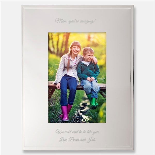 Tremont Personalized Silver Picture Frame for Mom - Vertical 5x7