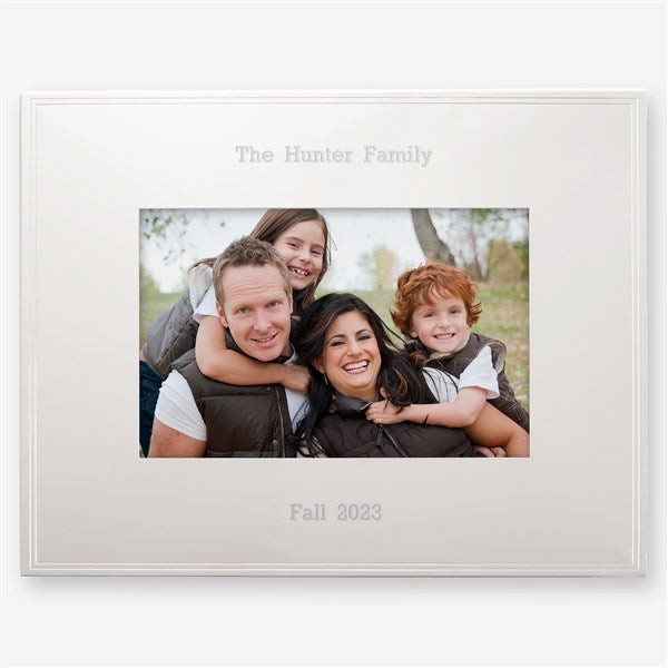 Tremont Personalized Silver Family Picture Frame - Horizontal 5x7