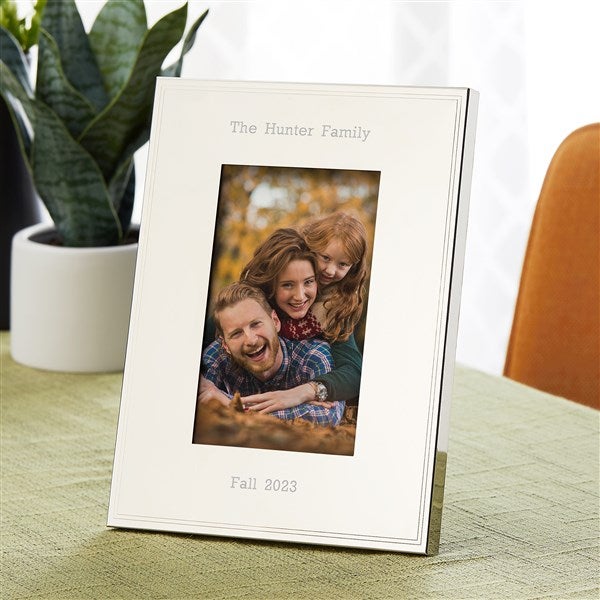 New Baby Personalized Tremont Silver 4x6 Picture Frame