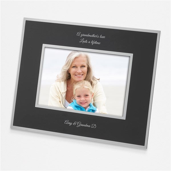 Grandparents Engraved Flat Iron Black Picture Frame - Horizontal 4x6