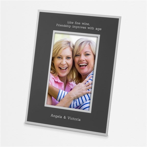 Friends Engraved Flat Iron Black Picture Frame - Vertical 4x6