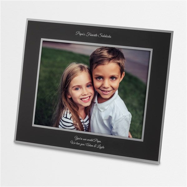 Grandparents Engraved Flat Iron Black Picture Frame - Horizontal 8x10