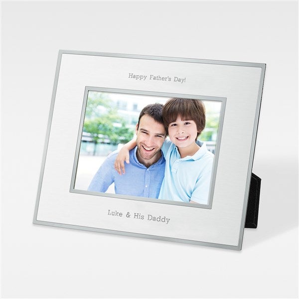 Engraved for Dad Flat Iron Silver Picture Frame - Horizontal 5x7