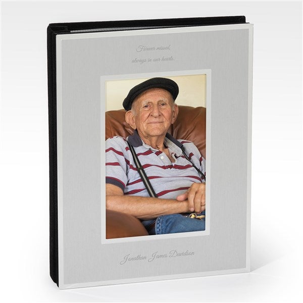 Engraved Memorial Flat Iron Silver Photo Album