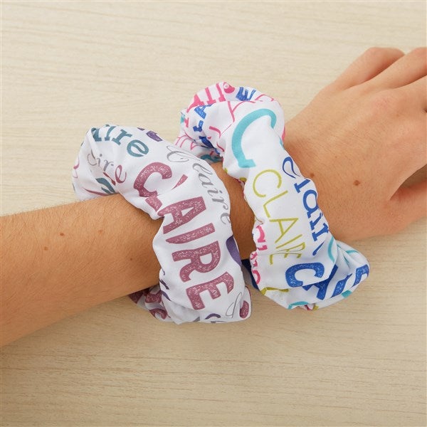 Repeating Name Personalized Scrunchie Set