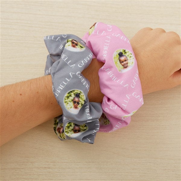 Photo Name Personalized Scrunchie Set