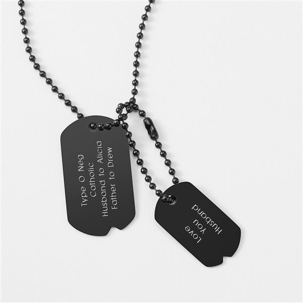 Engraved Black Dog Tags for Him