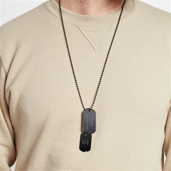 Engraved Black Dog Tags for Him