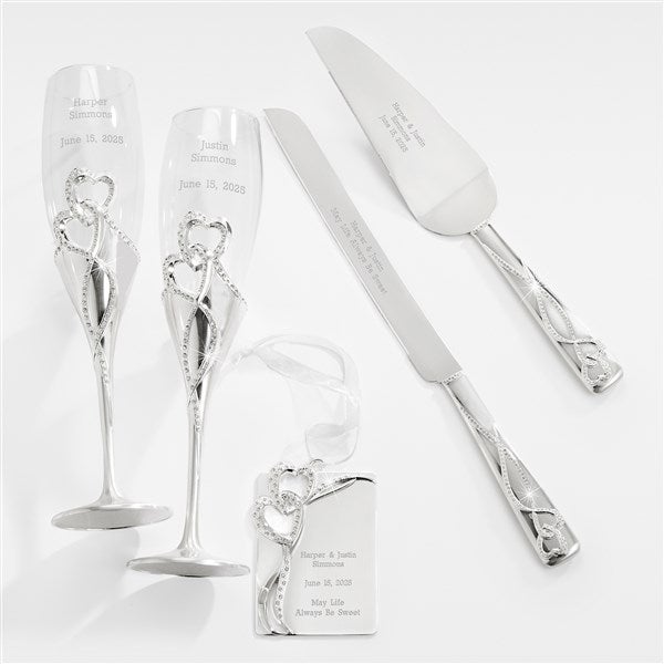 Engraved Intertwined Heart Wedding Gift Set
