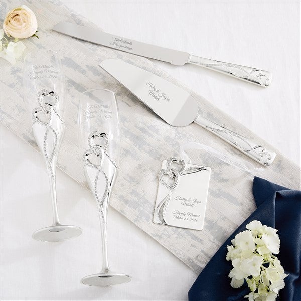 Engraved Intertwined Heart Wedding Gift Set