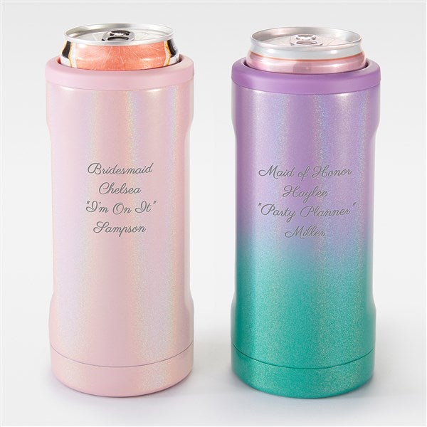 Custom Brumate Birthday Insulated Slim Can Cooler - Mermaid