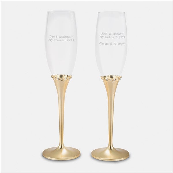 Engraved Anniversary Princess Flute Set - Silver