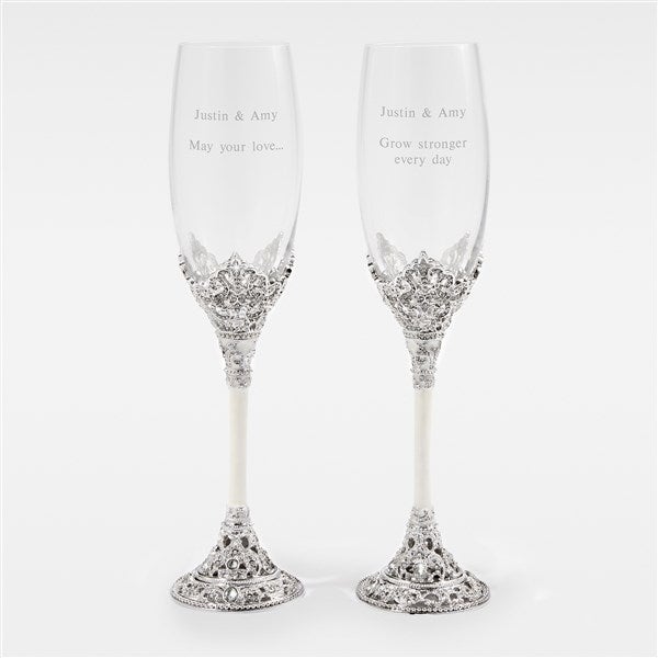 Engraved Engagement Cathedral Flute Set