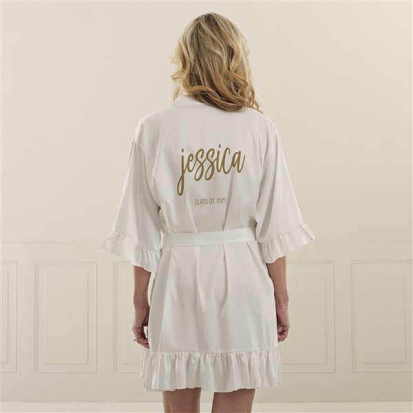 Graduation Scripty Style Personalized Ruffle Satin Robe