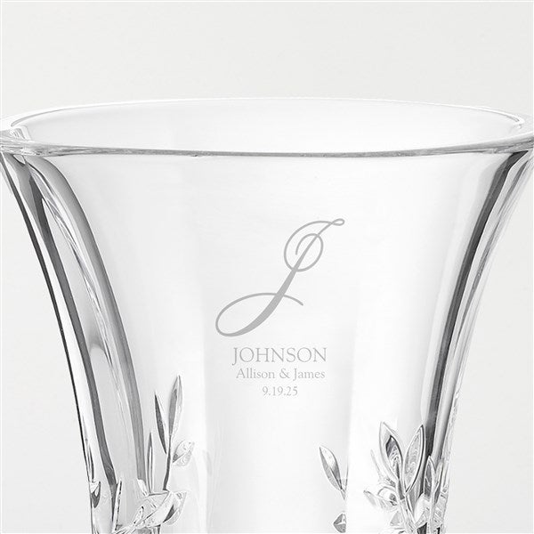 Vera Wang Personalized Wedding Monogram Crystal Leaf Vase