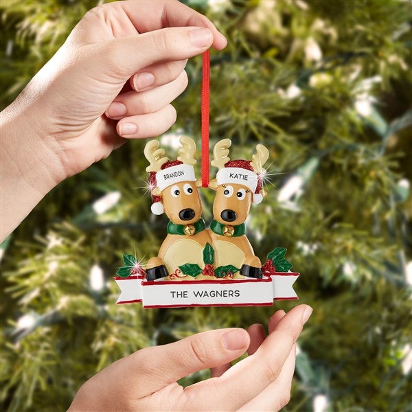 Reindeer Family Personalized Ornament