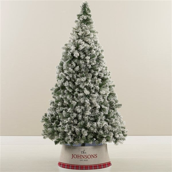 Plaid Evergreen Personalized Christmas Tree Collar