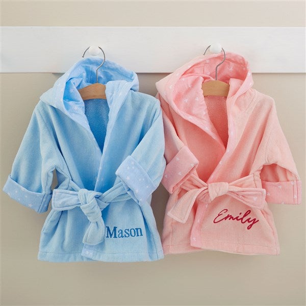 Embroidered Baby Bath Robe - Pink