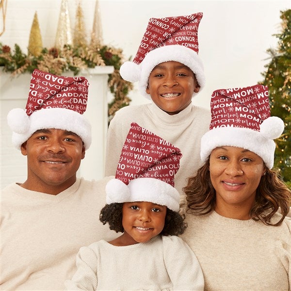 Snowflake Family Personalized Santa Hat