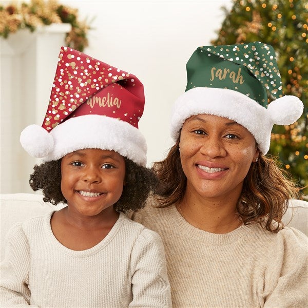 Sparkling Name Personalized Santa Hat