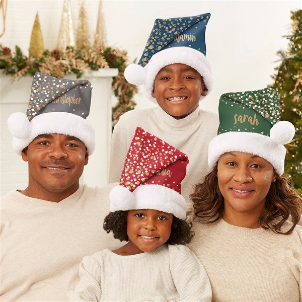 Sparkling Name Personalized Santa Hat