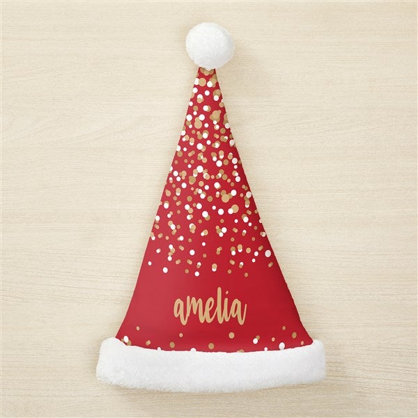 Sparkling Name Personalized Santa Hat
