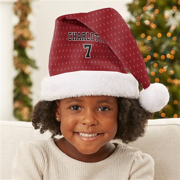Sports Jersey Personalized Santa Hat - Youth