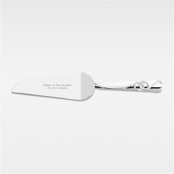 Engraved Double Rings Cake Server Set