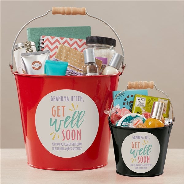 Get Well Soon Personalized Metal Buckets
