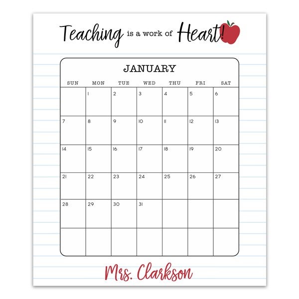 Inspiring Teacher Personalized Desk Calendar