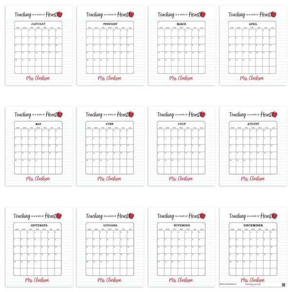 Inspiring Teacher Personalized Desk Calendar
