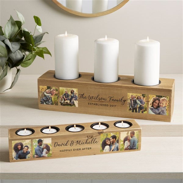 Personalized Photo Wood Candle Holder