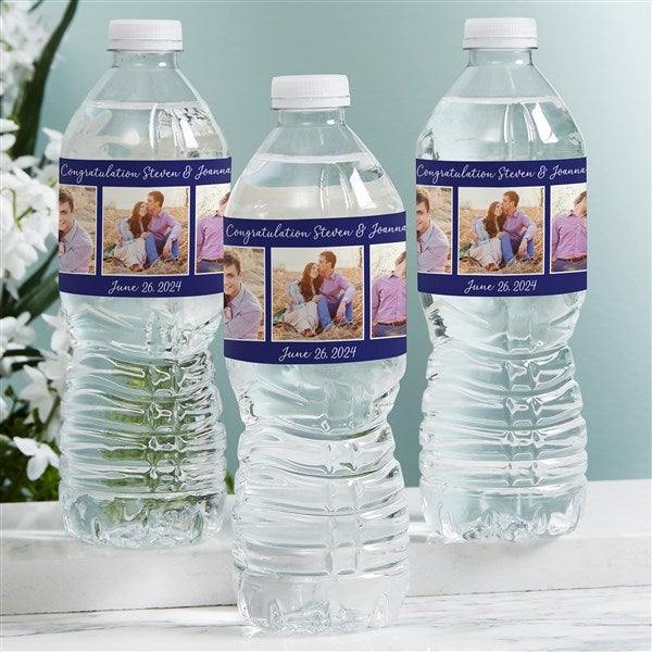 Party Personalized Photo Water Bottle Labels - Three Photo
