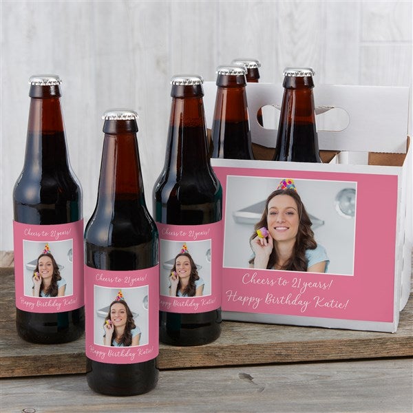 Party Photo Personalized Beer Bottle Labels- Set of 6 -3photos