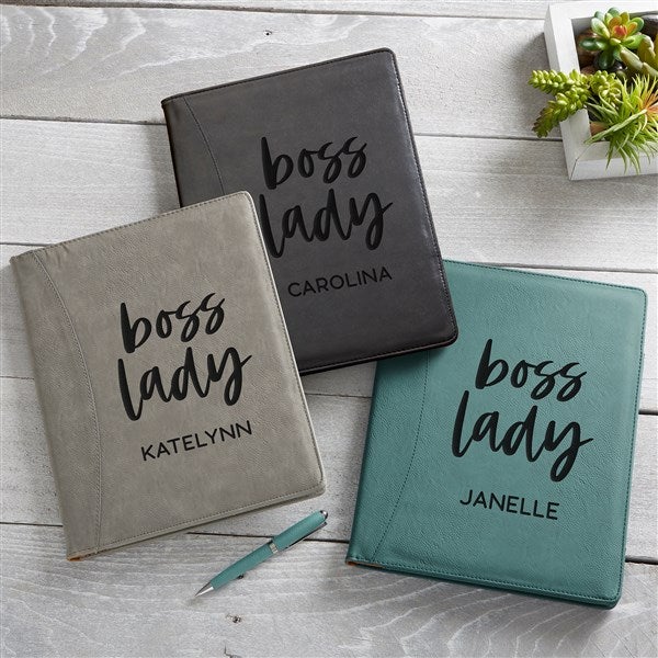 Boss Lady Personalized Full Notepad Portfolios