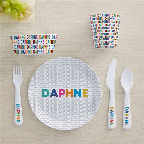 Vibrant Name Personalized Kids Dinnerware