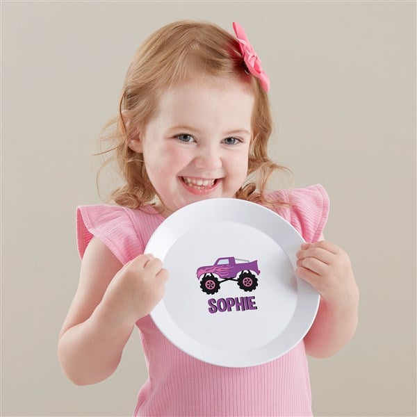 Construction & Monster Trucks Personalized Kids Plate