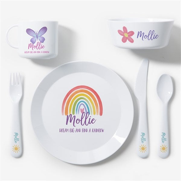 Watercolor Brights Personalized Kids Plates