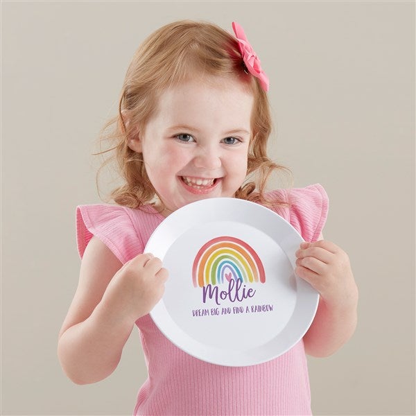 Watercolor Brights Personalized Kids Plates