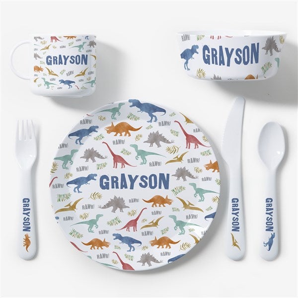 Dinosaur World Personalized Kids Plate