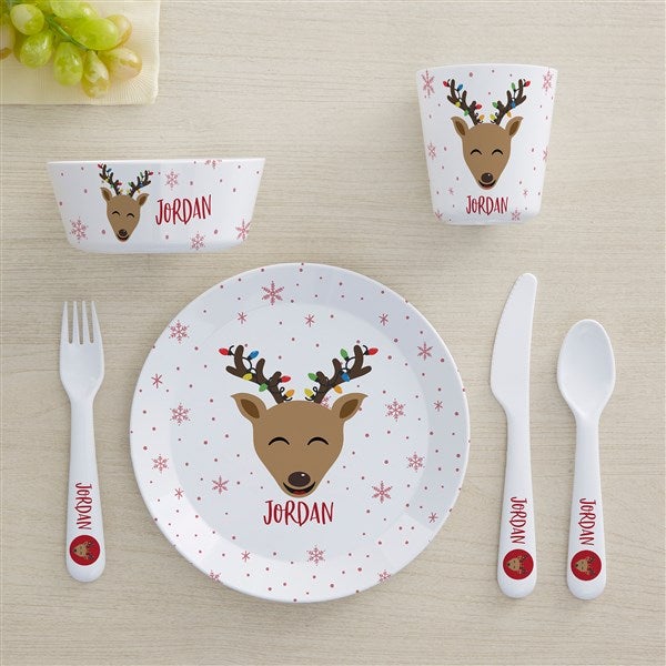 Build Your Own Reindeer Personalized Kids Plate