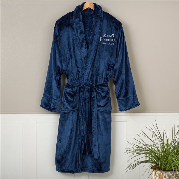 Bride Bling Wedding Embroidered Luxury Fleece Robes