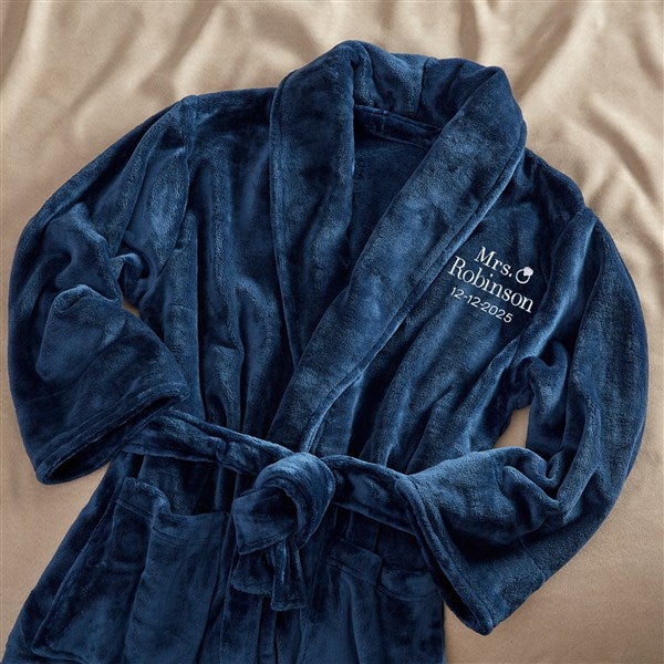 Bride Bling Wedding Embroidered Luxury Fleece Robes